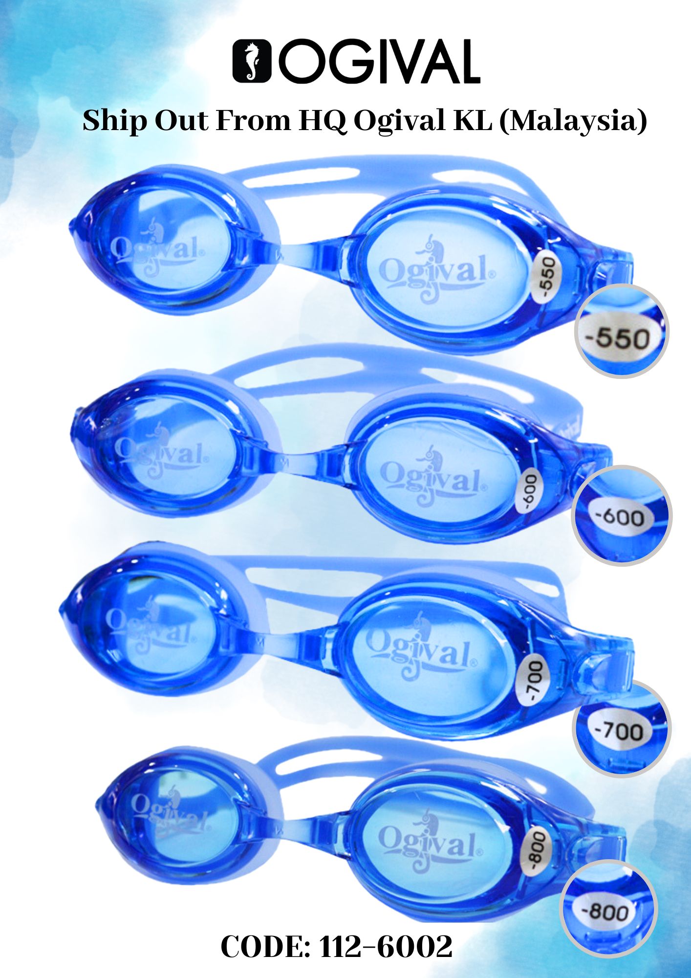 Optical Swimming Goggles With Anti-fog UV Protection (Myopia Degree ...